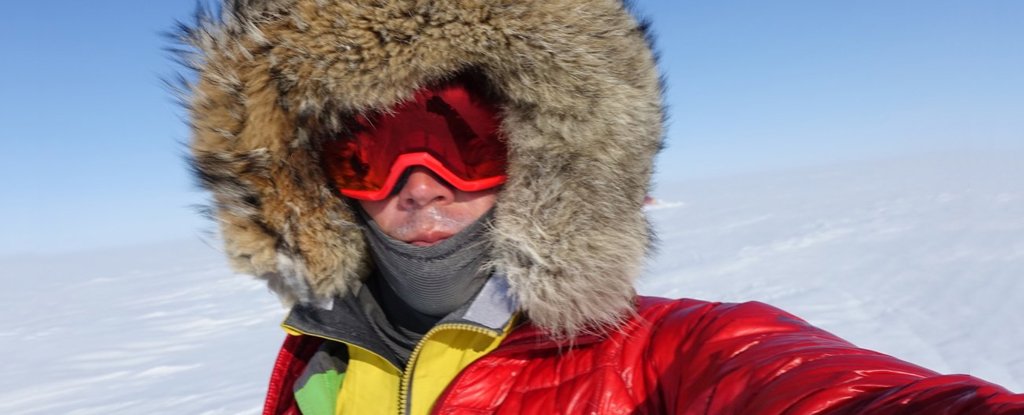 Right now, there's a man trekking across Antarctica. He's completely ...