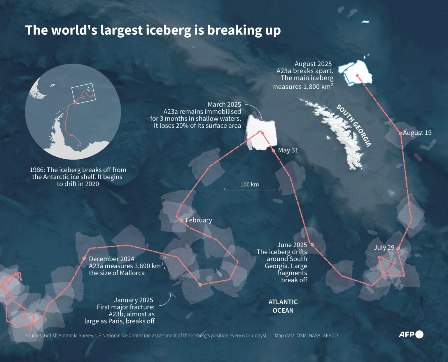 Colossal Antarctic Iceberg Is Finally Breaking Apart After 40 Years ...
