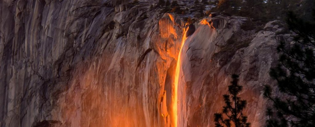 A Waterfall in Yosemite Has Turned Into a Glowing 'Firefall' : ScienceAlert